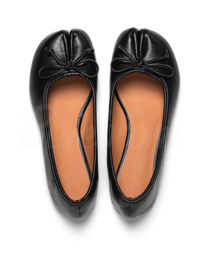 Black bowknot tabi shoes